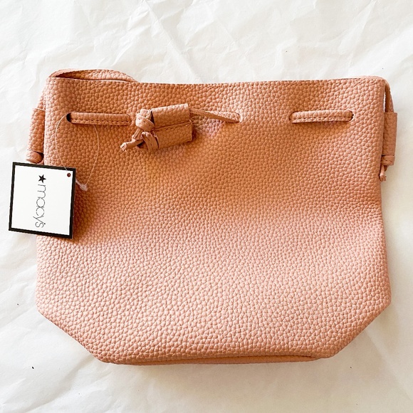 Macy's | Bags | Macys Pink Faux Leather Bucket Crossbody Bag | Poshmark